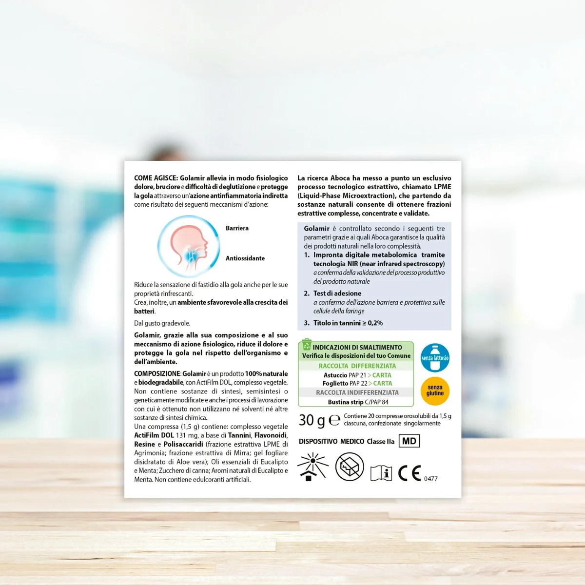 Aboca Golamir 2Act 20 Compresse Orosolubili Benessere della Gola | Dr ...